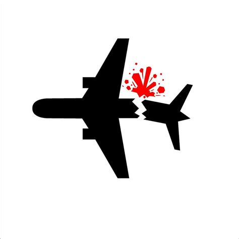 Vector Plane Crash Accident Silhouette Illustration Icon 36267633
