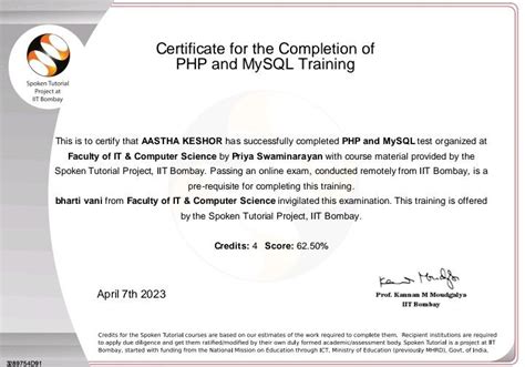 Aastha Keshor On Linkedin Php Mysql Certification