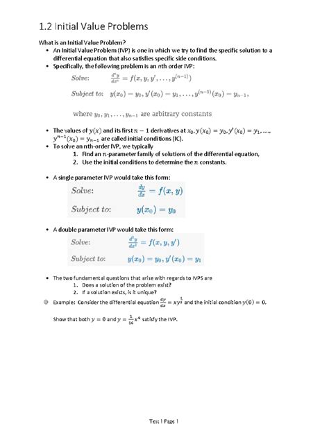 12 Initial Value Problems Understanding Ivps And Their Solutions
