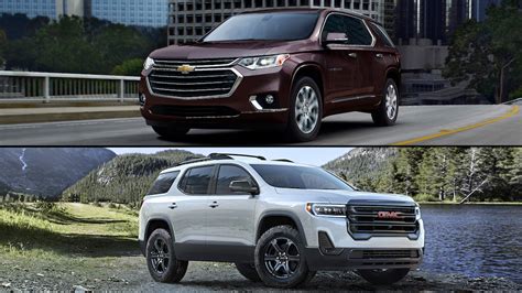 2021 Gmc Acadia Vs Chevrolet Traverse Which Three Row Gm Suv Is Better