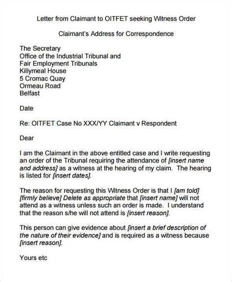 Witness Statement Letter Halotere
