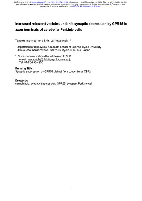 Pdf Increased Reluctant Vesicles Underlie Synaptic Depression By