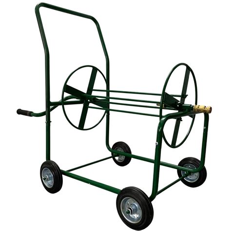 Количка с макара за маркучи стоманена размери 105x91x60 см максимум 100 м Emag Bg