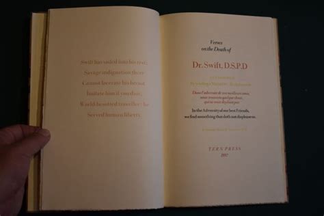 Tern Press Verses On The Death Of Dr Swift Dspd Collinge And Clark