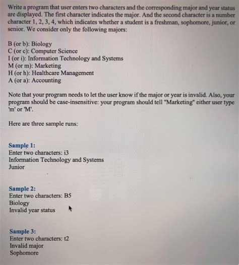 Solved Write A Program That User Enters Two Characters And