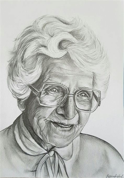 Great Grandma Portrait Boho Art Drawings Portrait Drawing Realistic