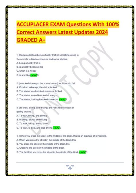 Accuplacer Exam 2 Questions With 100 Correct Answers Latest Versions 2025 Graded A Stuvia Us