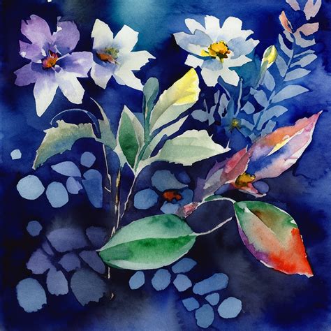Watercolor Flowers Modern Art At Mackenzie Mathy Blog