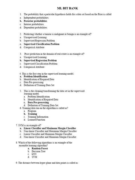 Ml Bit Ans Pdf Cluster Analysis Support Vector Machine