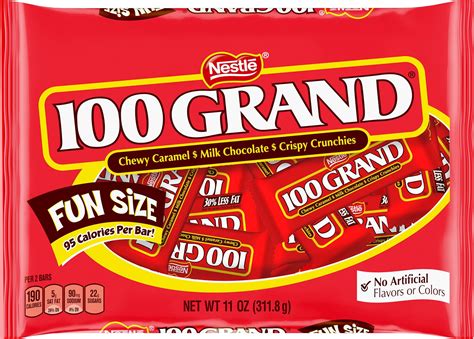 100 Grand Chocolate Bar Fun Size 10 Ounce Candy And