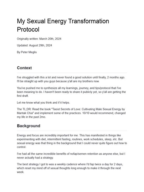 August 2024 Peters Sexual Energy Transformation Protocol Pdf