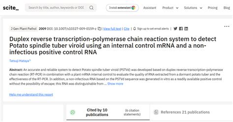 Duplex Reverse Transcription Polymerase Chain Reaction System To Detect Potato Spindle Tuber