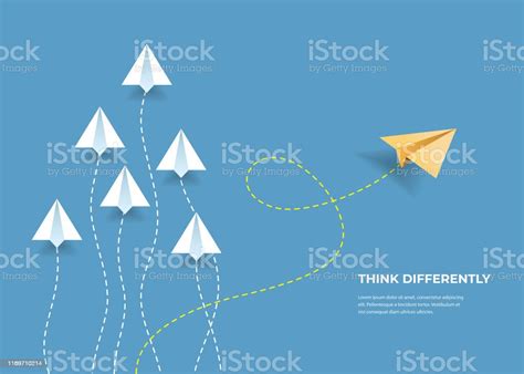 비행 종이 비행기 리더십 트렌드 창의적인 솔루션 및 독특한 방식 개념을 다르게 생각하십시오 다를 수 있습니다 변경에 대한 스톡 벡터 아트 및 기타 이미지 Istock