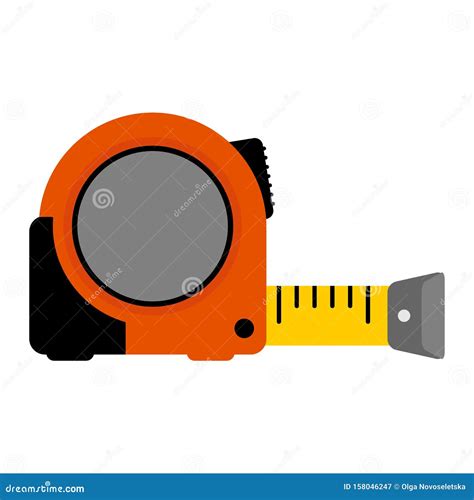 Measuring Tape Tool Flat Vector Illustration On White Background