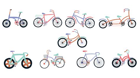 Set Of Cute Bicycle Vector Illustration 11011024 Vector Art At Vecteezy