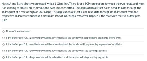 Solved Hosts A And B Are Directly Connected With A 1 Gbps Chegg Com
