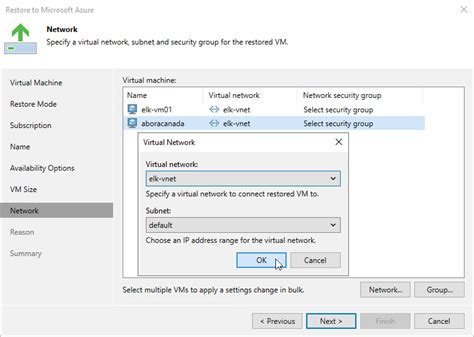 step 8 configure network and security group settings veeam backup
