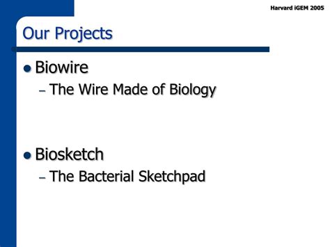 Ppt Harvard Igem 2005 Powerpoint Presentation Free Download Id 750078