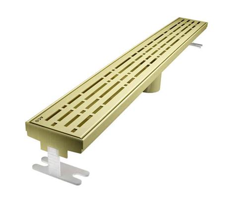 Quartz Linear Shower Drain Mix Satin Brass Flooring Supply Shop