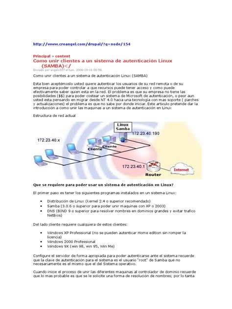 configuring linux samba authentication for windows client integration