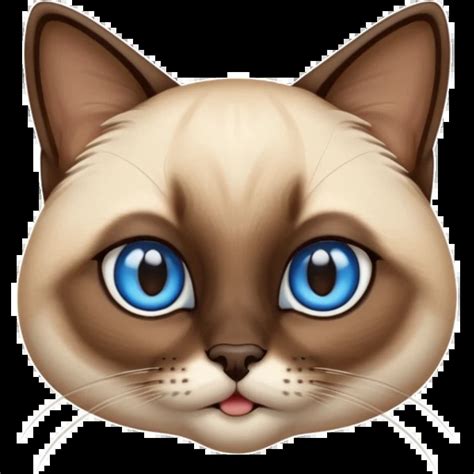 Siamese Cat Face Long Hair Emoji Ai Emoji Generator
