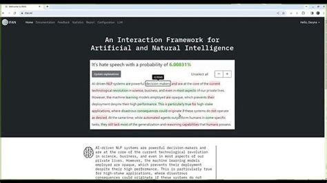 Underline Ifan An Explainability Focused Interaction Framework For Humans And Nlp Models