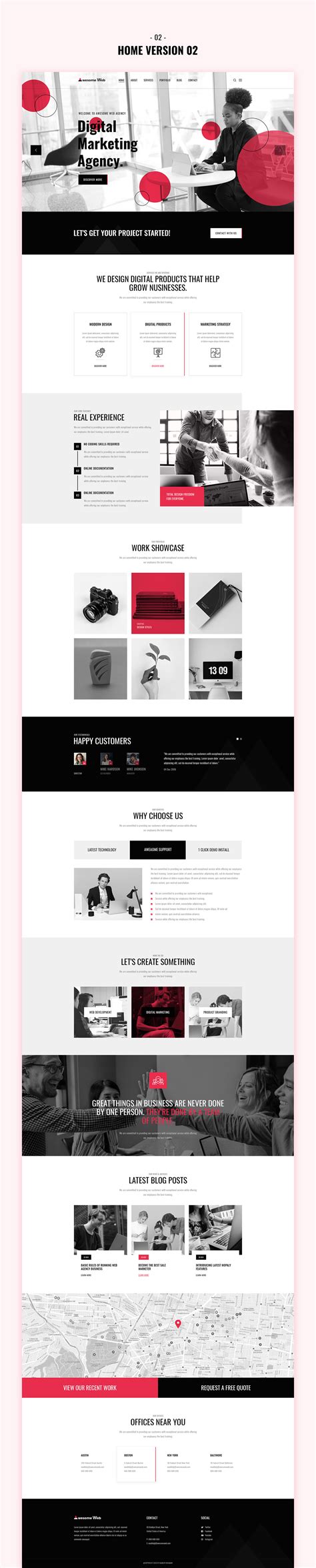 UI Web Template Design For Web Design Agency On Behance
