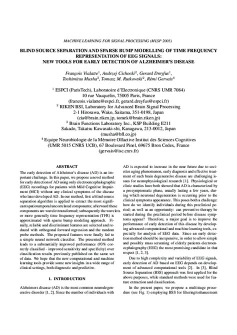 pdf blind source separation and sparse bump modelling of time