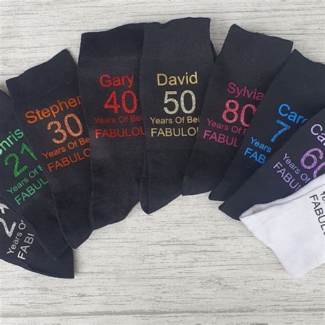 Personalised 70th Birthday Socks Etsy Uk