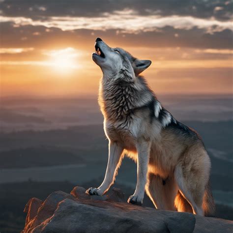 Grey Wolf Howling Wallpaper