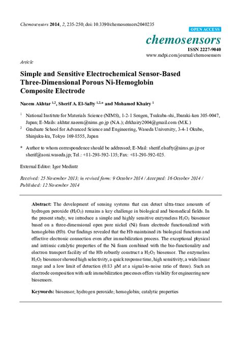 Pdf Article Simple And Sensitive Electrochemical Sensor Based Three