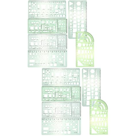 2 Sets Geometric Stencil Drafting Tool Geometric Architecture Drawing Template