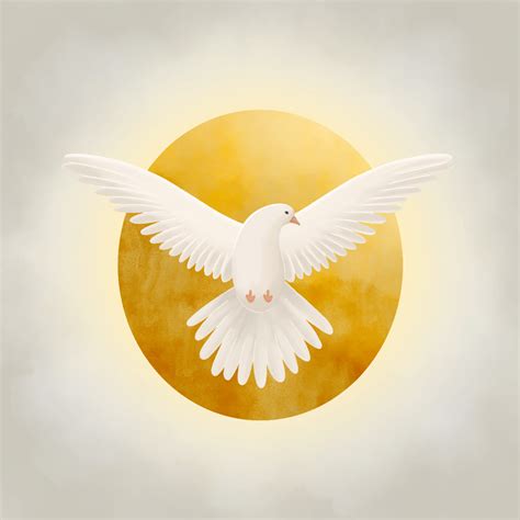 Holy Spirit Symbol Dove With Halo And Rays Of Light Symbols Of The