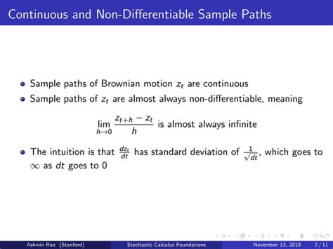 Overview Of Stochastic Calculus Foundations Pdf Physics Science