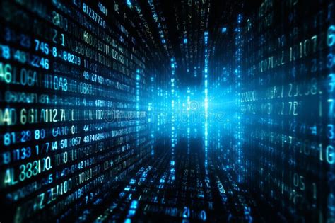 Blue Digital Binary Data On Computer Screen Background Stock Image Image Of Abstract