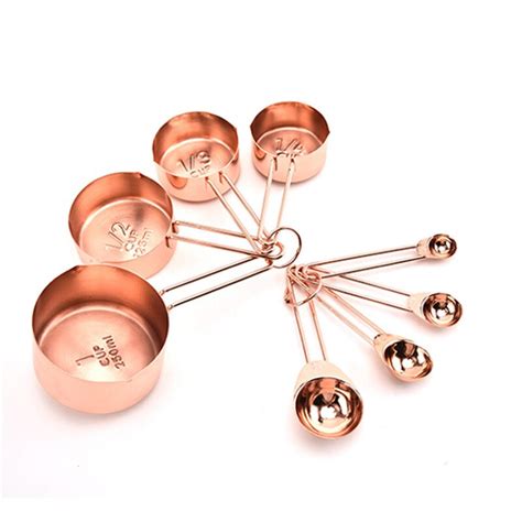 Juego De Tazas Y Cucharas Medidoras De Acero Inoxi Grandado