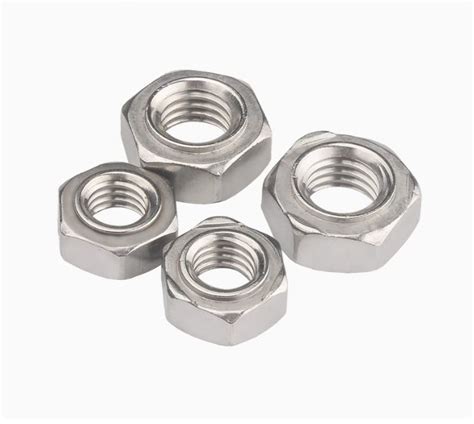 304 Stainless Steel Hexagonal Welded Nuts M3 M4 M5 M6 M10 Screw Caps Spot Welded Points And