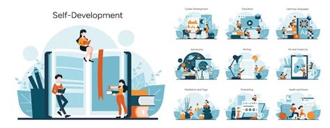 Premium Vector Selfdevelopment Set A Panorama Of Individual Growth