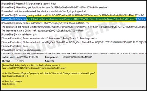 User Must Change Password At Next Logon Using Intune