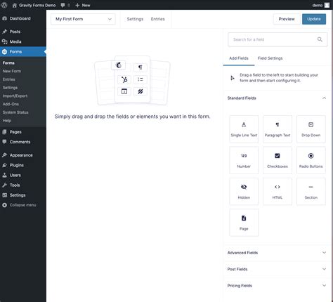 Create A New Form Gravity Forms Documentation