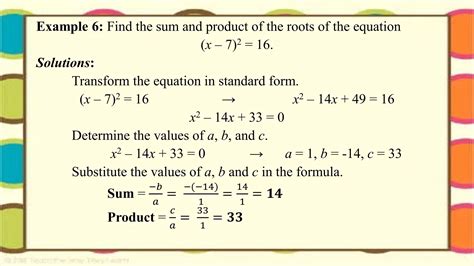 Nature Of The Roots And Sum And Product Of The Roots Of A Quadratic