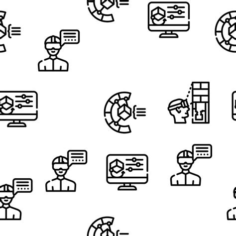 Vr Designer Occupation Vector Seamless Pattern 17292148 Vector Art At Vecteezy