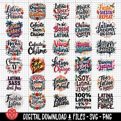 Latina Quotes Svg Bundle Empowering Designs Digital Download Etsy