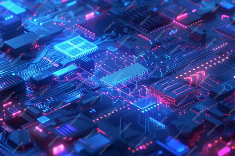 premium photo digital computing technology with motherboard and
