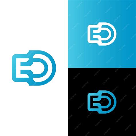 Premium Vector Ed Initial Letter Logo Tech Minimalist Style