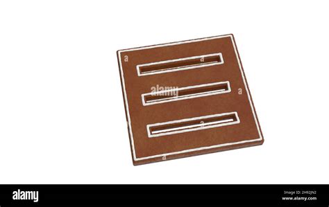 3d Rendering Of Gingerbread Cookie In Shape Of Symbol Of Three Lines In