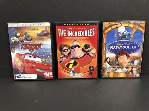 Lot Of 3 Disney Pixar Dvds Ratatouille Incredibles Cars Preowned £11 16 Picclick Uk