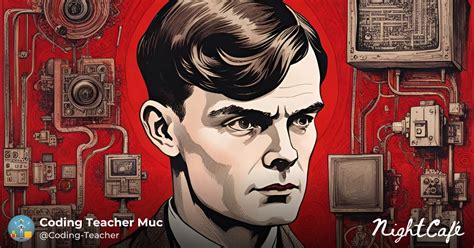 Alan Turing Alan Turing Portrait In Pen Ink And Watercolo