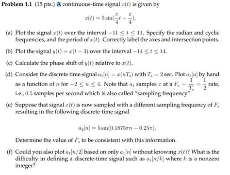 solved problem 1 1 15 pts a continuous time signal r t