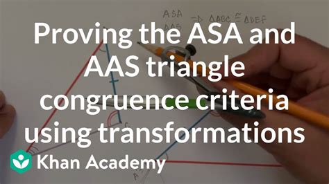 Proving The Asa And Aas Triangle Congruence Criteria Using